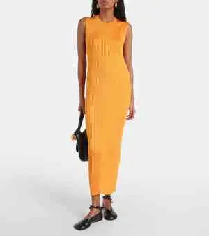 JIL SANDER Ribbed-knit Jersey Maxi Dress
