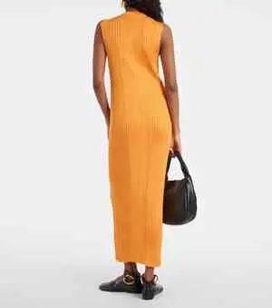 JIL SANDER Ribbed-knit Jersey Maxi Dress