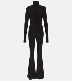 Norma Kamali Turtleneck Flared Jumpsuit - Black