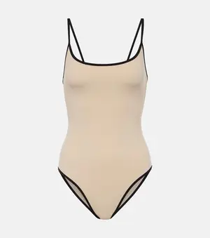 TOTEME Stripe Edge Swimsuit White