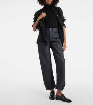 JIL SANDER Tapered Cropped Mid-rise Jeans