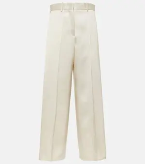JIL SANDER Satin Wide-leg Pants - Beige