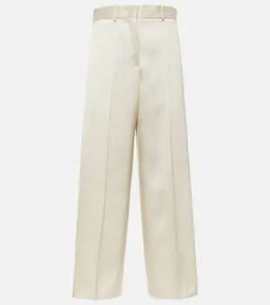 JIL SANDER Satin Wide-leg Pants - Beige