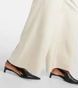 JIL SANDER Satin Wide-leg Pants - Beige