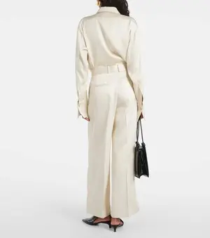 JIL SANDER Satin Wide-leg Pants - Beige