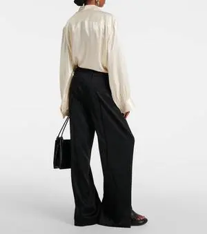 JIL SANDER Satin Wide-leg Pants - Black