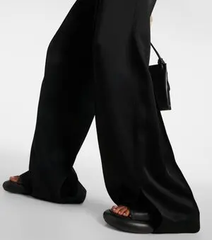 JIL SANDER Satin Wide-leg Pants - Black