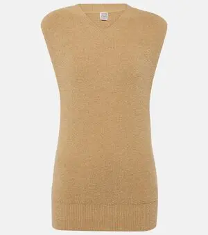TOTEME Cotton-blend Terry Sweater Vest - Beige