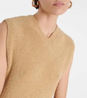 TOTEME Cotton-blend Terry Sweater Vest - Beige