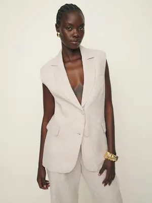 REFORMATION Clark Linen Vest