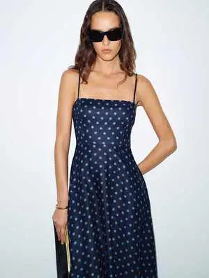 REFORMATION Monette Linen Dress - Blue