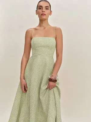 REFORMATION Reformation Monette Linen Dress Green