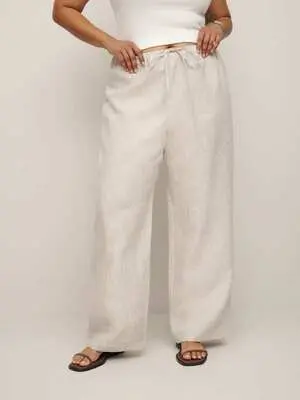 REFORMATION Olina Linen Pant Es - Natural