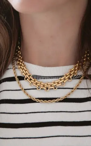 Brinker & Eliza End Game 24k -plated Chain Necklace