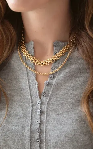 Brinker & Eliza End Game 24k -plated Chain Necklace