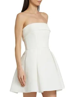 Amsale Box-pleated Faille Minidress