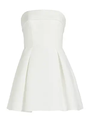 Amsale Box-pleated Faille Minidress