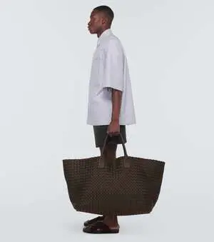 Bottega Veneta Cabat Maxi Intrecciato Leather Tote