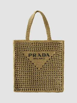Prada Prada Large Crochet Tote Bag Green