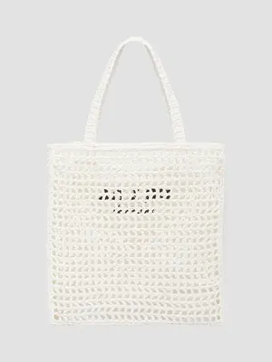 Prada Crochet Tote Bag - White