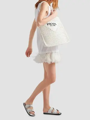 Prada Crochet Tote Bag - White