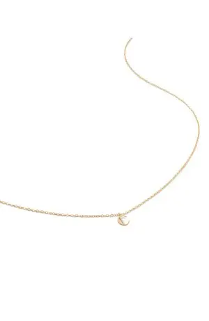 Monica Vinader Initial Pendant Necklace - 14kt Solid Gold - C