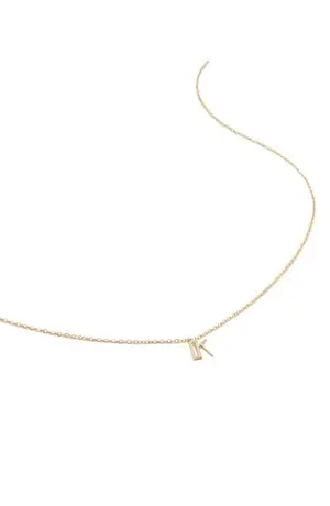 Monica Vinader Initial Pendant Necklace - 14kt Solid Gold - K