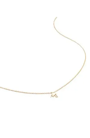Monica Vinader Initial Pendant Necklace - 14kt Solid Gold - M