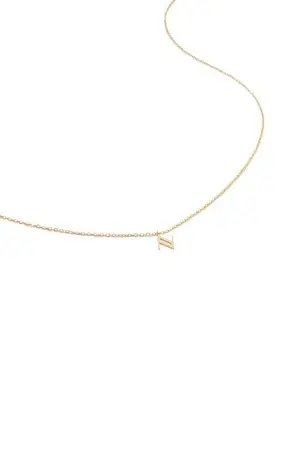 Monica Vinader Initial Pendant Necklace - 14kt Solid Gold - N