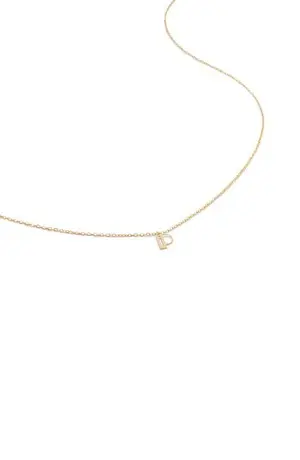 Monica Vinader Initial Pendant Necklace - 14kt Solid Gold - P