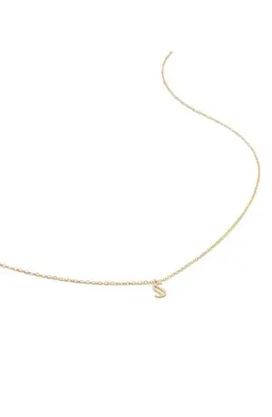 Monica Vinader Initial Pendant Necklace - 14kt Solid Gold - S