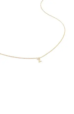Monica Vinader Initial Pendant Necklace - 14kt Solid Gold - Z