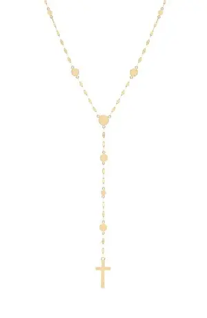 Lana Jewelry 14k Cross Disc Lariat Necklace - Gold