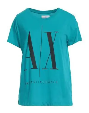 Armani Exchange Woman T-shirt Navy Size S Cotton Blue