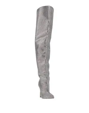 Paris Texas Crystal-embellished Over-the-knee Boots - Grey