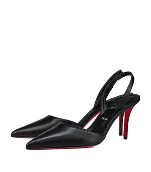 CHRISTIAN LOUBOUTIN Apostropha Leather Slingback Pumps 80