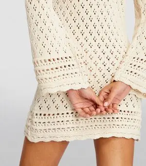 FRAME Crochet Shift Mini Dress