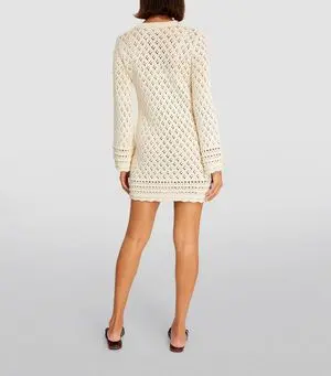 FRAME Crochet Shift Mini Dress