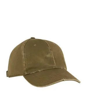 Saint Laurent Distressed Corduroy Cassandre Baseball Cap - Beige