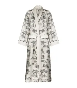 Gingerlily X Sheila Bridges Harlem Toile Print Robe - Ivory
