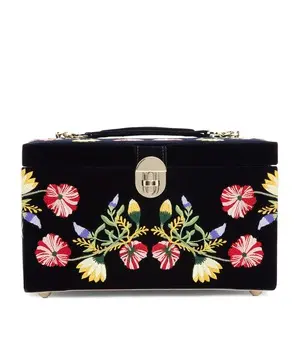 Wolf Medium Zoe Jewellery Box - Navy