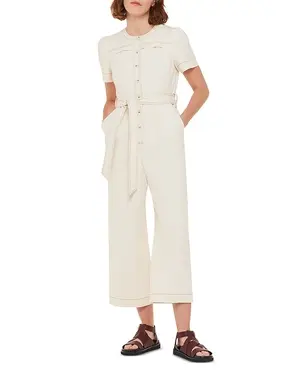 Whistles Alana Denim Jumpsuit - Ivory
