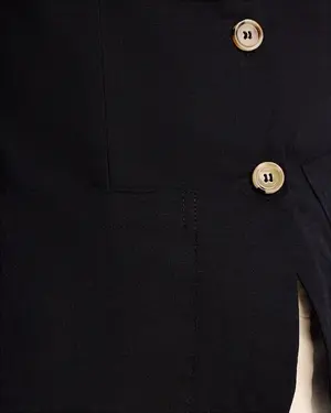 FORE Button-front Linen Blend Vest
