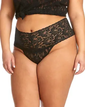 Hanky Panky Plus Retro Lace Thong Black