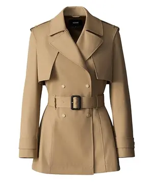 Mackage Adva Mid-length Belted Trench Coat - Light Camel