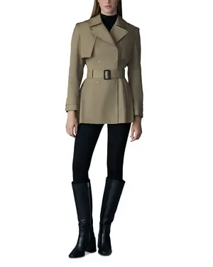 Mackage Adva Mid-length Belted Trench Coat - Light Camel