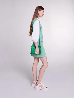 Maje Dual-material Tweed Dress