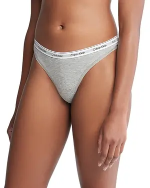 Calvin Klein Modern Logo Thong - Gray Heather