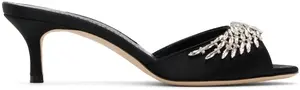Women's Manolo Blahnik Black Mules Clogs