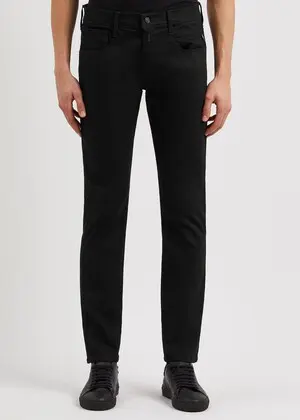 REPLAY Anbas Hyperflex Re-used Slim-leg Jeans - Black